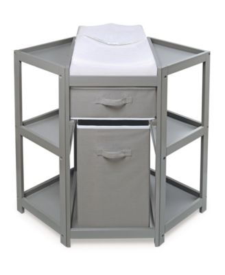 Diaper Corner Baby Changing Table with Hamper and Basket - OVERMAX - Macy's