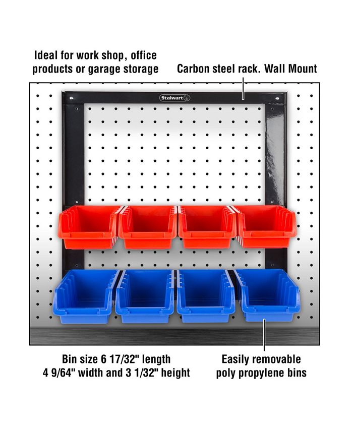 Trademark Global 8 Bin Storage Rack organizer - Wall Mountable ...