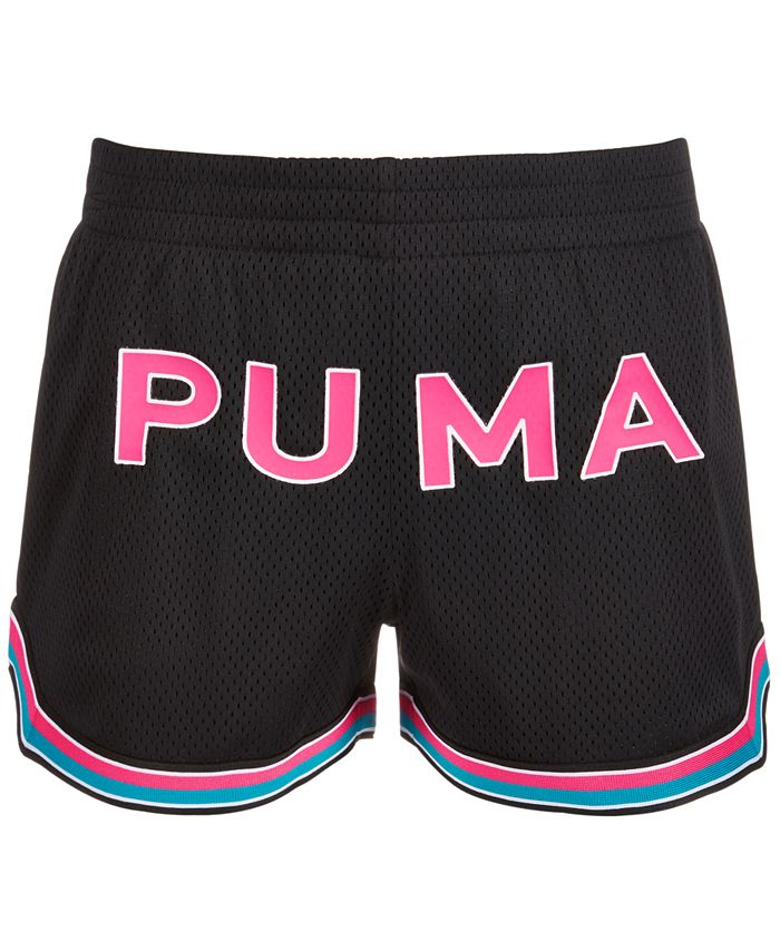 Puma Big Girls Mesh Logo Shorts - Macy's