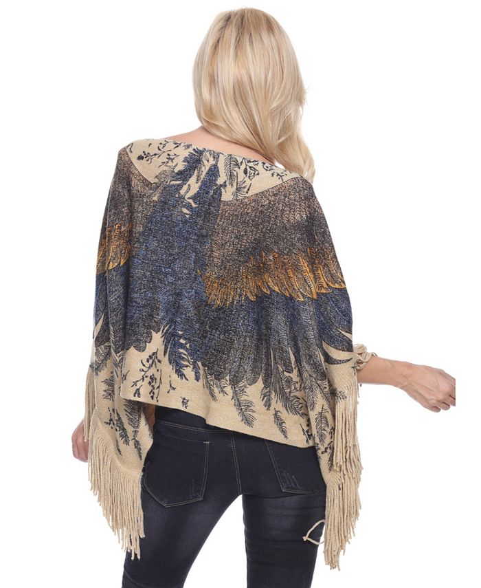 White Mark Women's Eagle Wings Poncho - Macy's