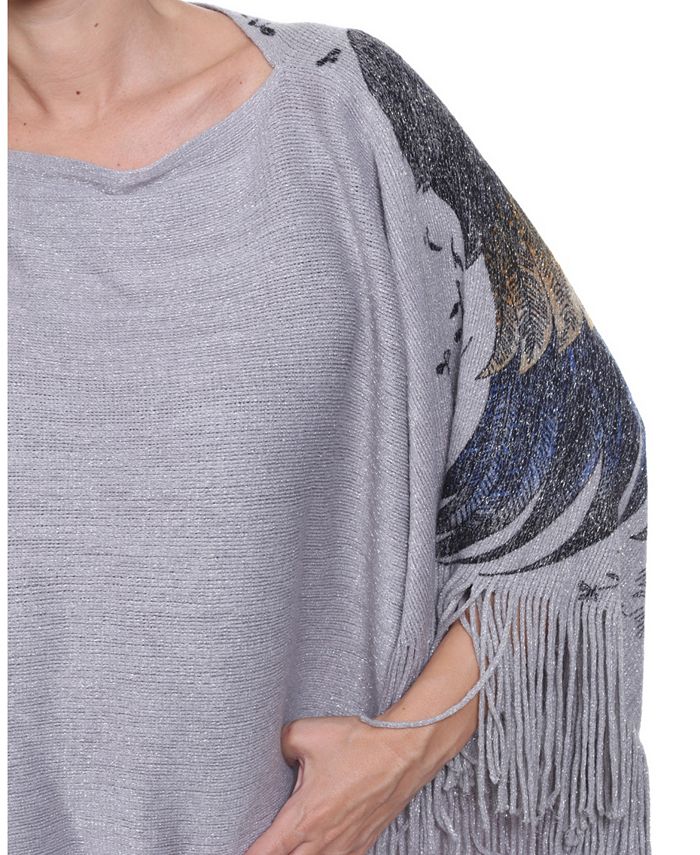 White Mark Women's Eagle Wings Poncho - Macy's