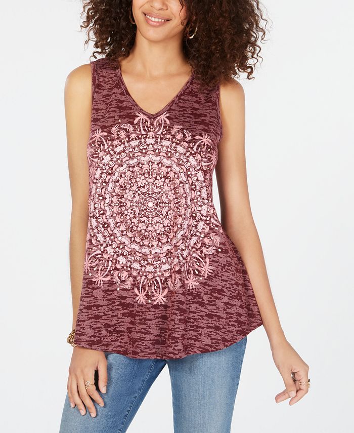 Style & Co Graphic-Print Swing Tank Top, Created for Macy's - Macy's
