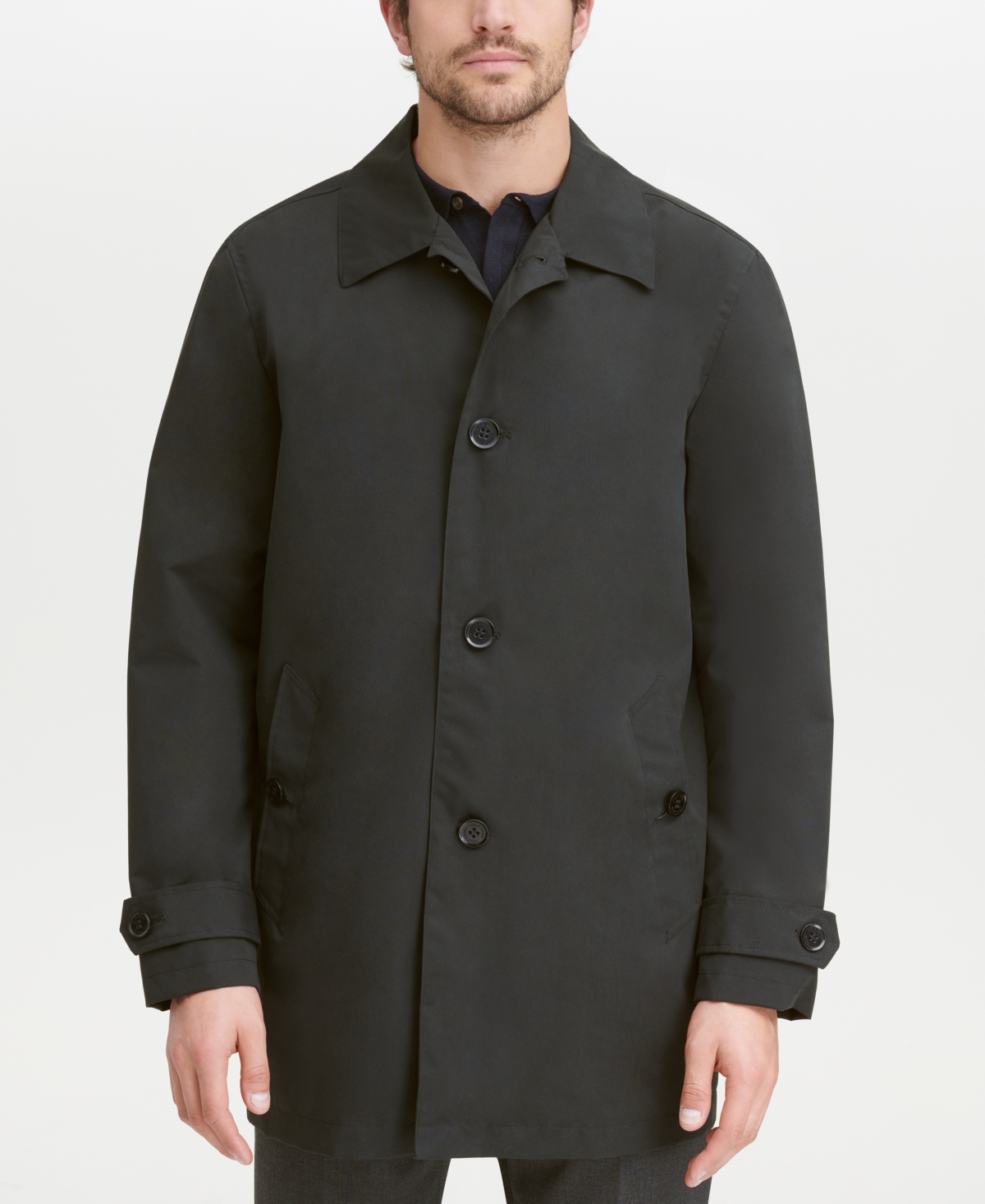 Click here for Cole Haan Mens Button-Front Water Resistant Rain C... prices