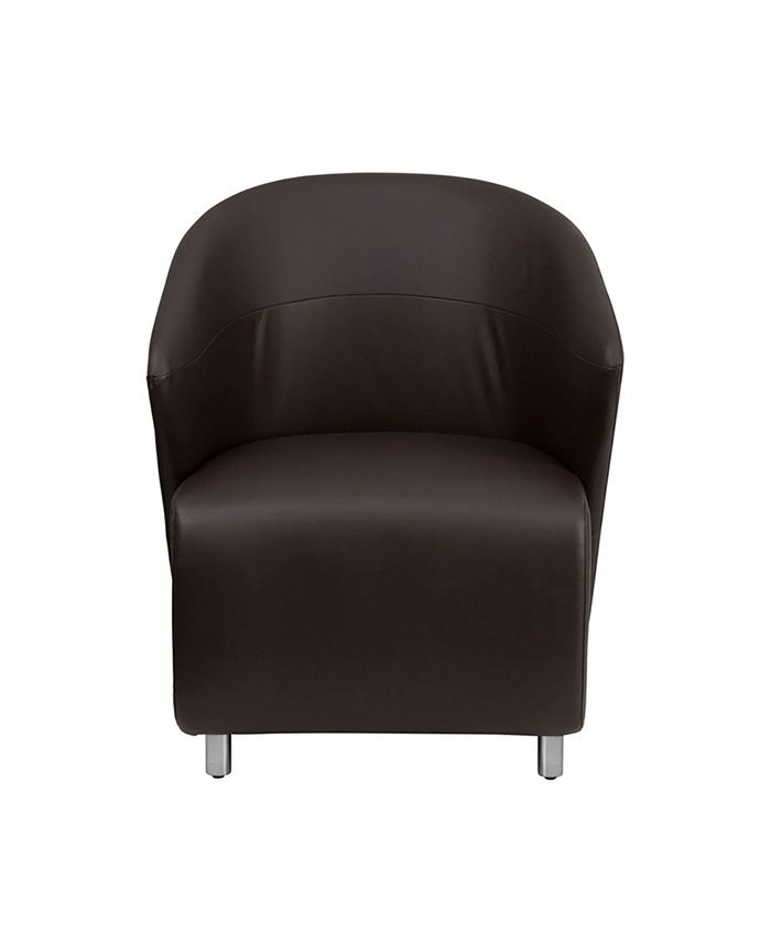 Clickhere2shop Offex Dark Brown Leather Reception Chair with Beige ...
