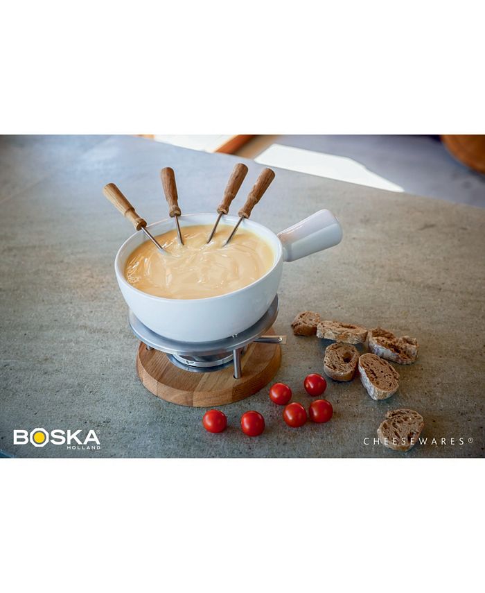 Boska 1 Liter Fondue Bianco - Ceramic with Oak Base - Macy's