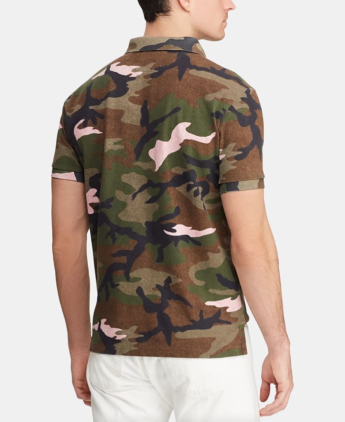 Polo Ralph Lauren Men's Custom Slim Fit Camo Mesh Polo Shirt - Macy's