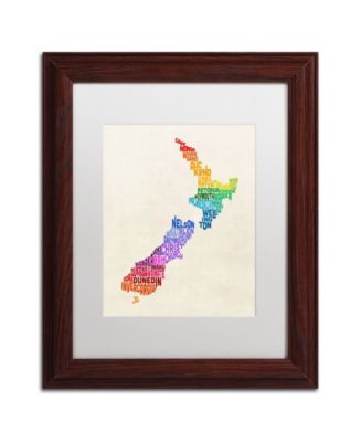 Michael Tompsett 'New Zealand Typography Map 3' Matted Framed Art - 11 ...
