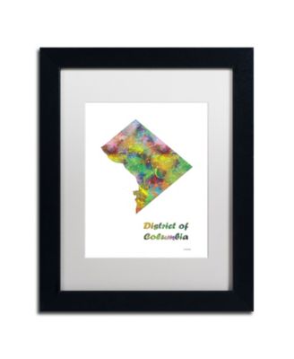 Marlene Watson 'District of Columbia State Map-1' Matted Framed Art ...
