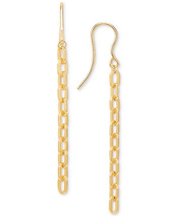 Italian Gold Forzatina Chain Drop Earrings in 10k Gold - Macy's