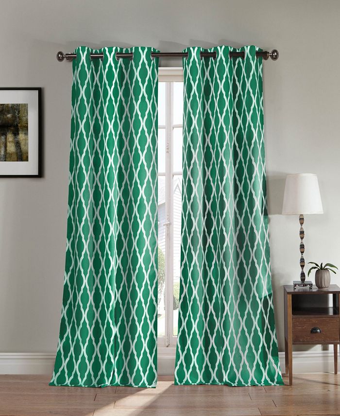 Duck River Textile Kittattinny 38" x 84" Trellis Print Blackout Curtain ...