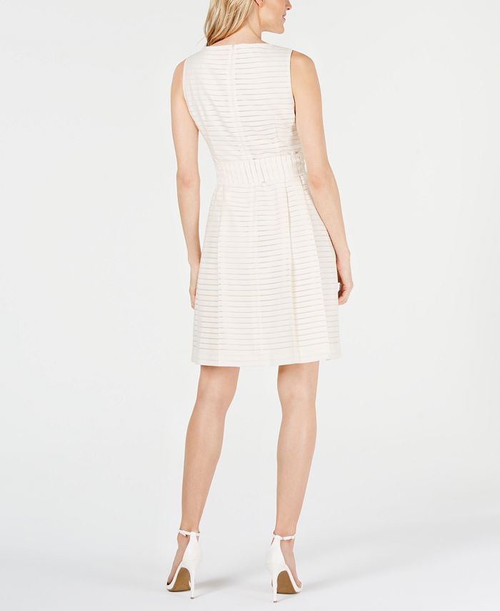 Anne Klein Shadow-Stripe A-Line Dress - Macy's