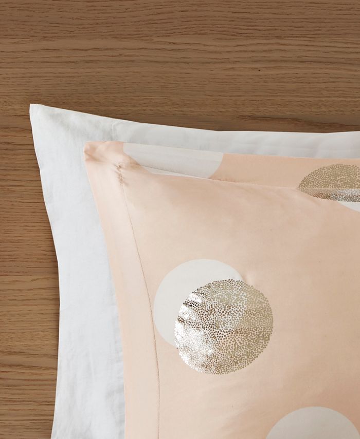 Mi Zone Emelia Full/Queen 4 Piece Metallic Dot Print Reversible Duvet ...