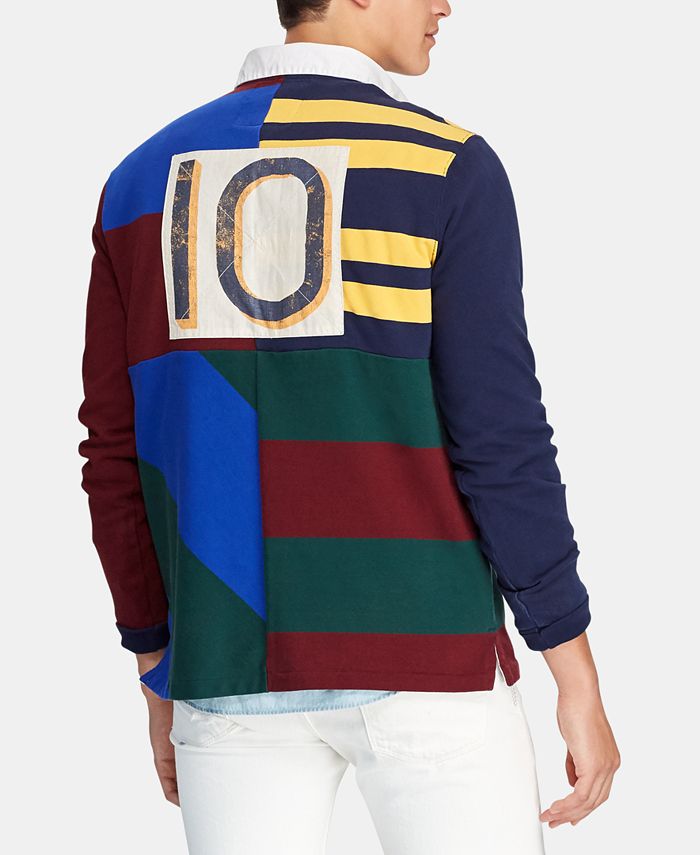 Polo Ralph Lauren Men's Rugby Patchwork Classic Fit Polo - Macy's