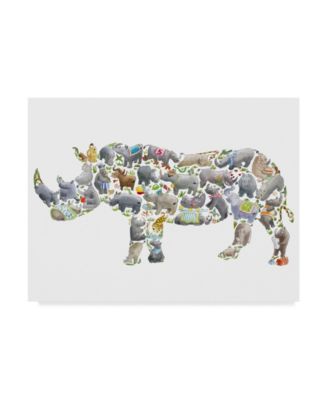Louise Tate 'Rhino Collage' Canvas Art - 19" x 14" - Macy's