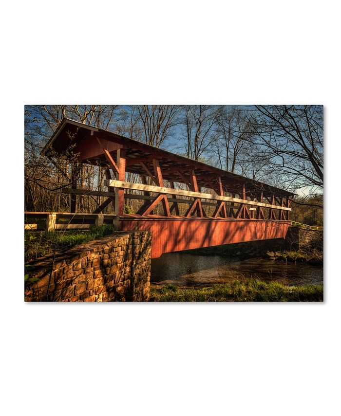 Trademark Global Lois Bryan 'The Colvin Covered Bridge' Canvas Art - 30 ...