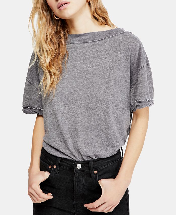 Free People Viola Open-Back High-Neck T-Shirt - Macy's