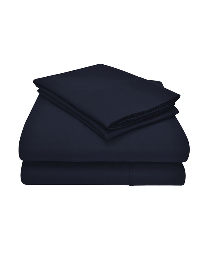 Superior 1200 Thread Count Cotton Blend Solid Sheet Set - Full - Macy's
