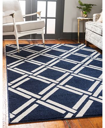 Bayshore Home Arbor Arb4 Navy Blue 9' x 12' Area Rug - Macy's