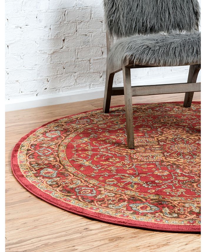 Bayshore Home Harik Har1 Red 8' x 8' Round Area Rug - Macy's