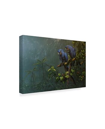 Trademark Global Michael Jackson 'Blue Macaws' Canvas Art - 24" x 16 ...
