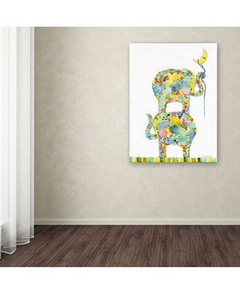 Trademark Global Wyanne 'Lasso The Moon Elephants' Canvas Art - 35" x ...