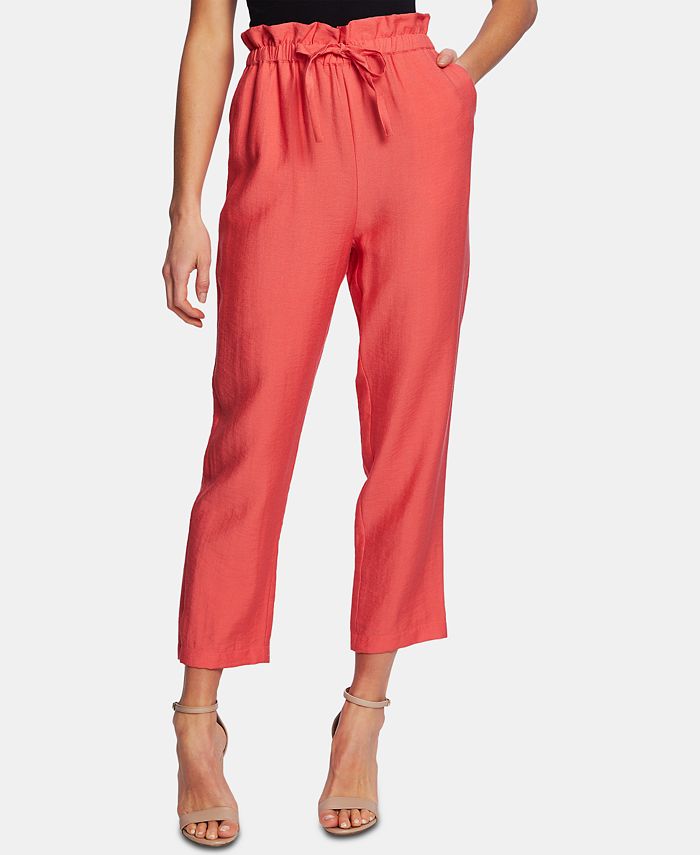 CeCe Paperbag-Waist Straight-Leg Pants - Macy's