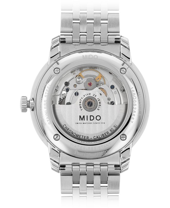 Mido Men's Swiss Automatic Baroncelli Stainless Steel Bracelet Watch ...