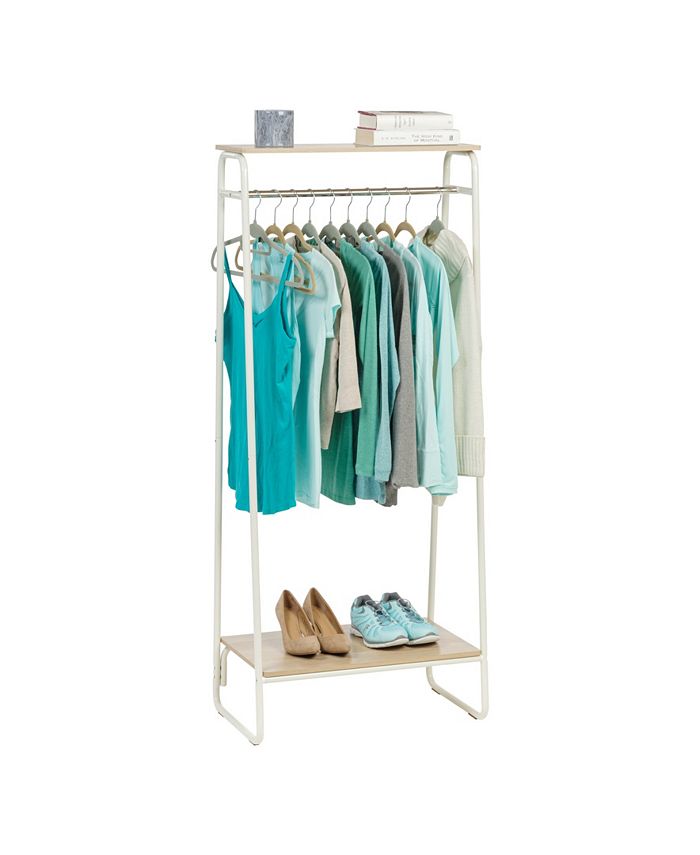 IRIS USA Metal Garment Rack With 2 Wood Shelves - Macy's