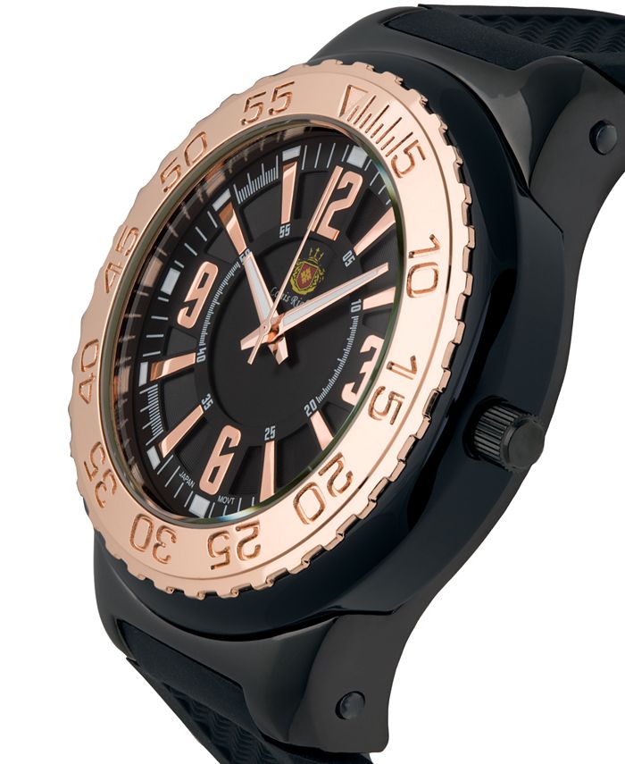 Louis Richard Pendragon Men's Watch Black Silicone Strap, Black Case ...