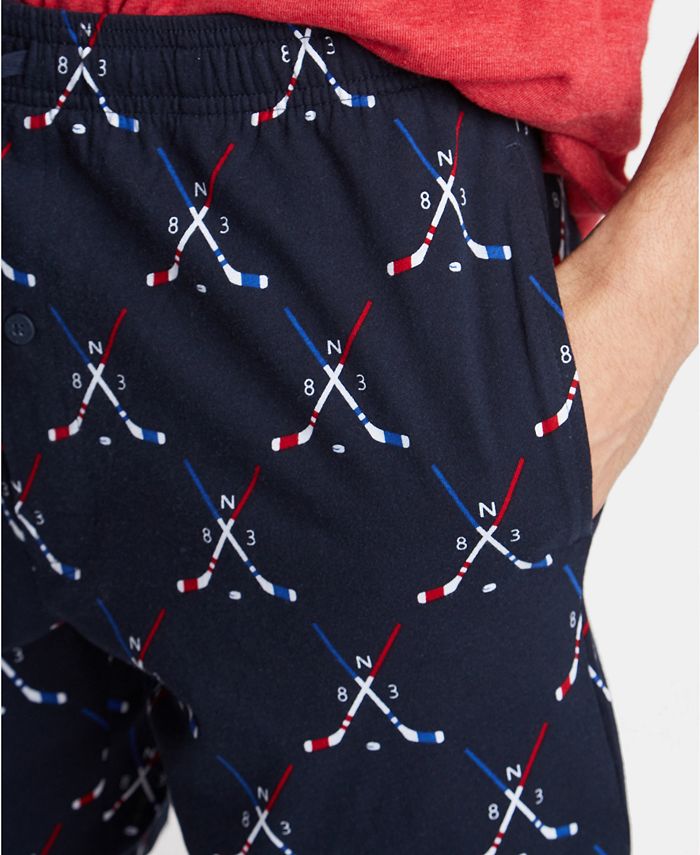 Nautica Mens Cotton Hockey Print Pajama Shorts And Reviews Pajamas