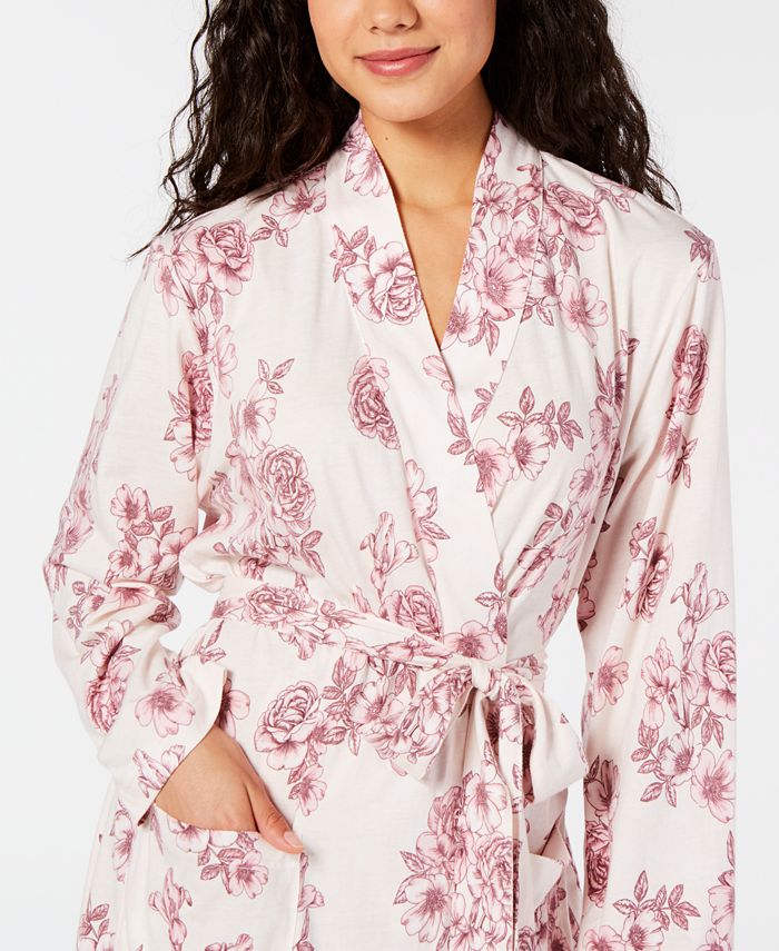 Charter Club Cotton Floral-Print Robe, Created for Macy's - Macy's