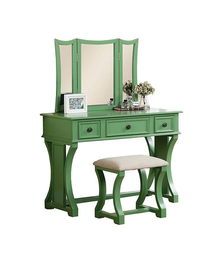 Benzara Modish Vanity Set Featuring Stool And Mirror - Macy's