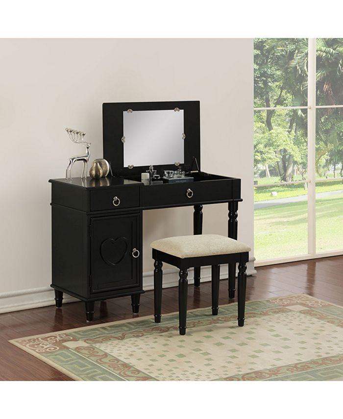 Benzara Vanity Set Featuring Stool And Mirror - Macy's