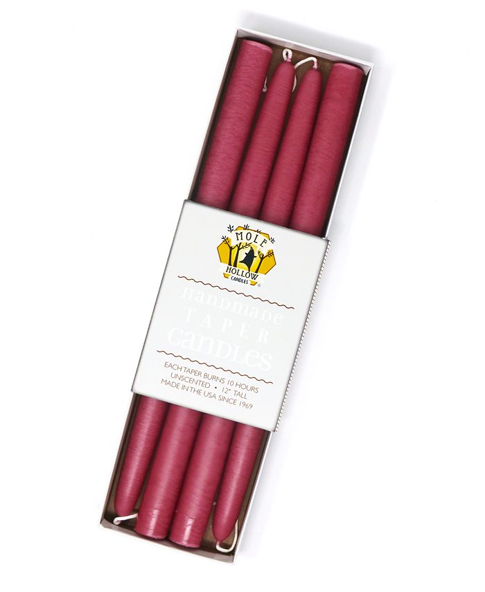 Mole Hollow Candles 12" Taper Candles, Set of 4 - Macy's