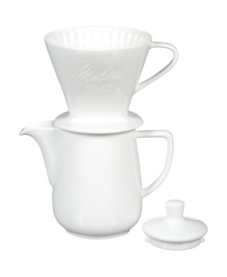 Melitta 64123 Porcelain Pour-Over Carafe Set with Cone Brewer and ...