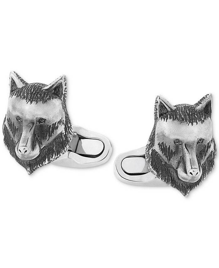 Montblanc Men's Wolf Head Sterling Silver Cuff Links - Macy's