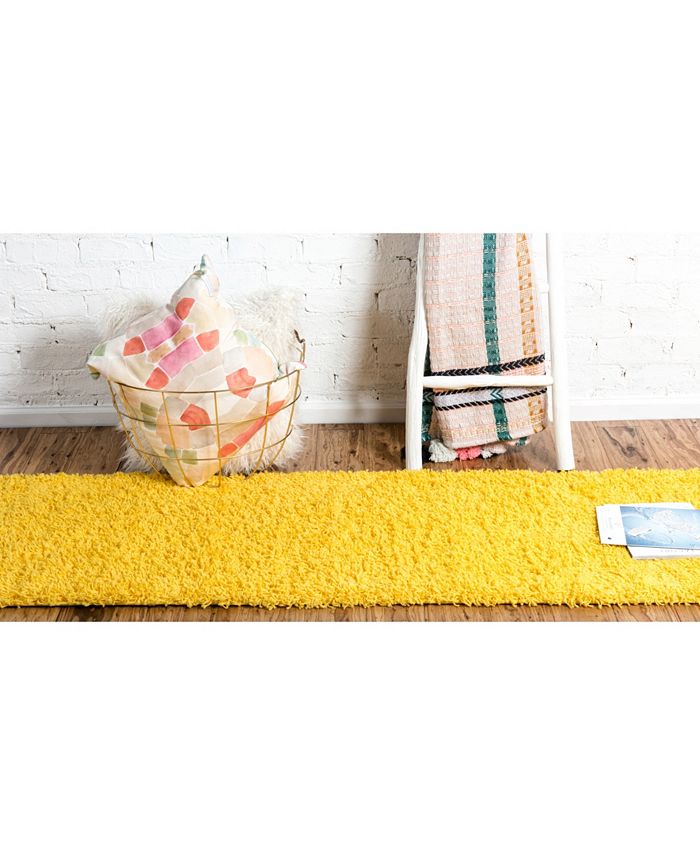 Bridgeport Home Exact Shag Exs1 Tuscan Sun Yellow 2' 2" x 6' 5" Runner ...