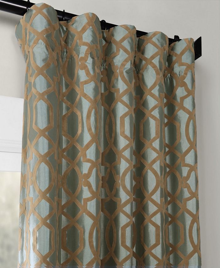 Exclusive Fabrics & Furnishings Filigree Flocked 50" x 120" Curtain ...