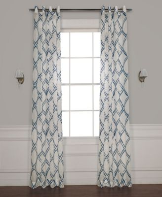 Exclusive Fabrics & Furnishings Normandy Grommet Printed Sheer 50" x ...