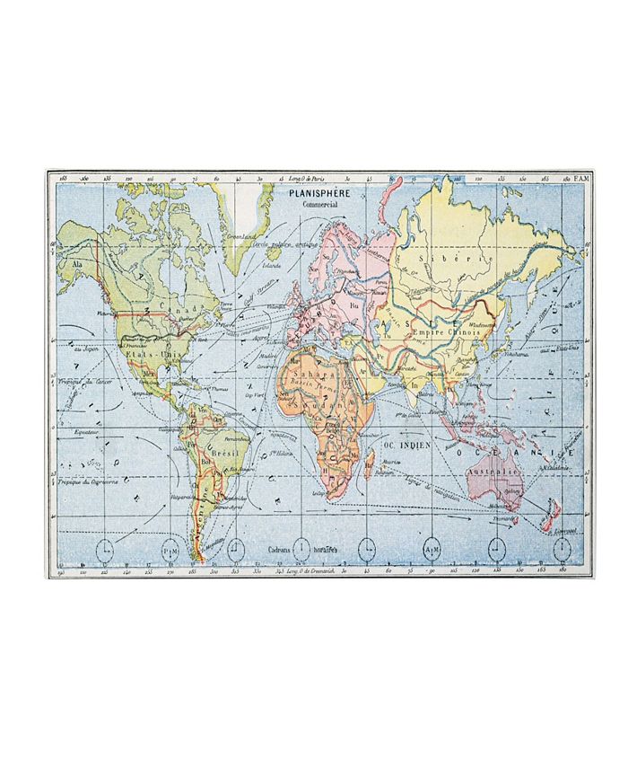 Trademark Global 'Map of Principal World Trade Routes 1912' Canvas Art ...