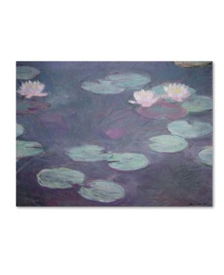 Claude Monet 'Pink Lilies 1897-1899' Canvas Art - 32" x 24" - Macy's