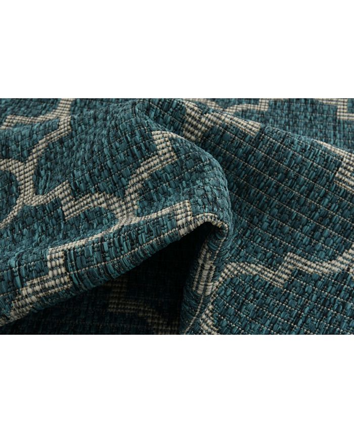 Bayshore Home Pashio Pas5 Teal 2' x 6' Runner Area Rug - Macy's