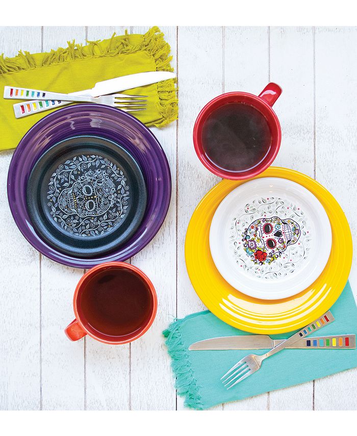 Fiesta Skull and Vines White Dinnerware Set - Macy's