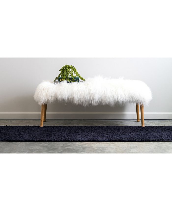 Bayshore Home Salon Solid Shag Sss1 Midnight Blue 2' x 6' 7" Runner ...