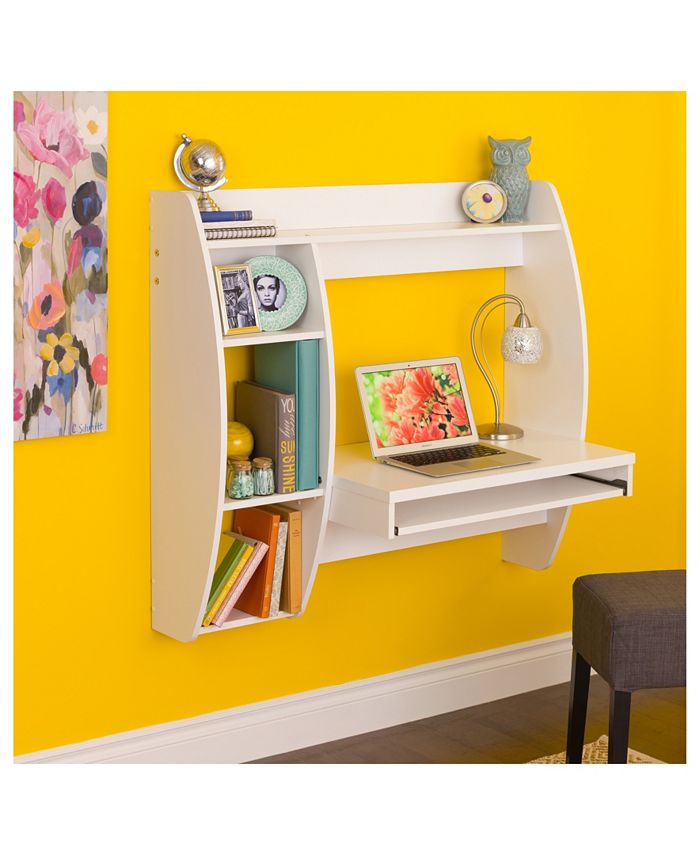 Prepac Floating Desk with Storage and Keyboard Tray - Macy's