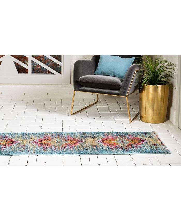 Bayshore Home Brio Bri9 Turquoise 2' x 6' 7" Runner Area Rug - Macy's