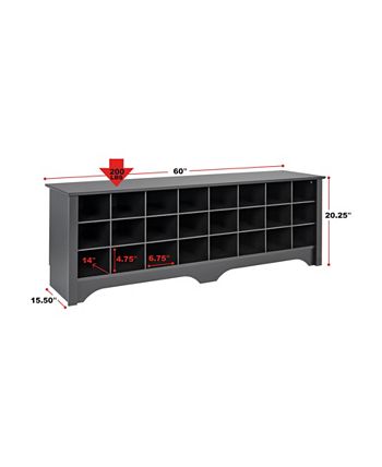 Prepac 24 Pair Shoe Storage Cubby Bench - Macy's