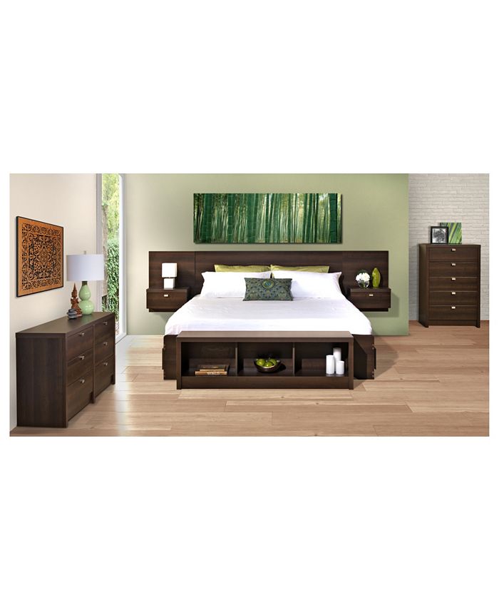 Prepac Series 9 Designer Floating King Headboard with Nightstands - Macy's