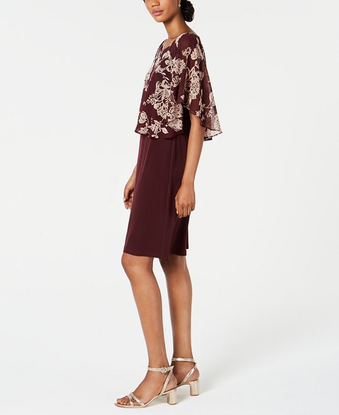 Connected Petite Printed Popover A-Line Dress - Macy's