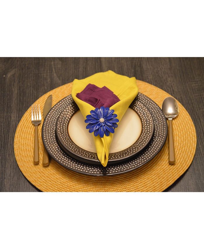 Vibhsa Blue Pearl Flower Napkin Ring - Macy's